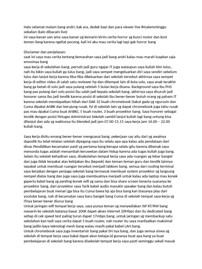 Cerita Malem Minggu | PDF