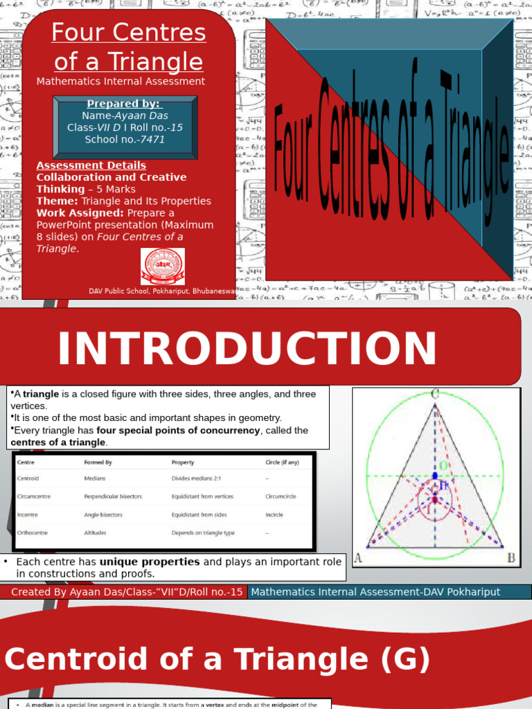 Four Centers of a Triangle Explained | PDF | Triangle | Geometric Shapes