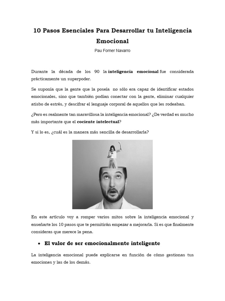 10 Pasos Esenciales | PDF | Las emociones | Inteligencia emocional