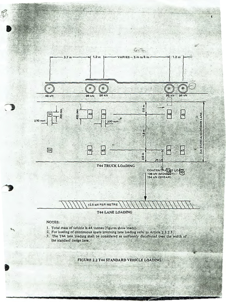 T44 Standard Vehicle Loading Fig 2.2 | PDF