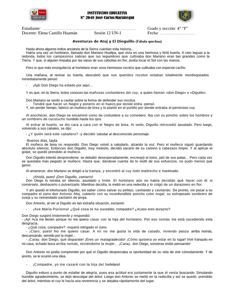 Aventuras de Diguillo y Atoj | PDF