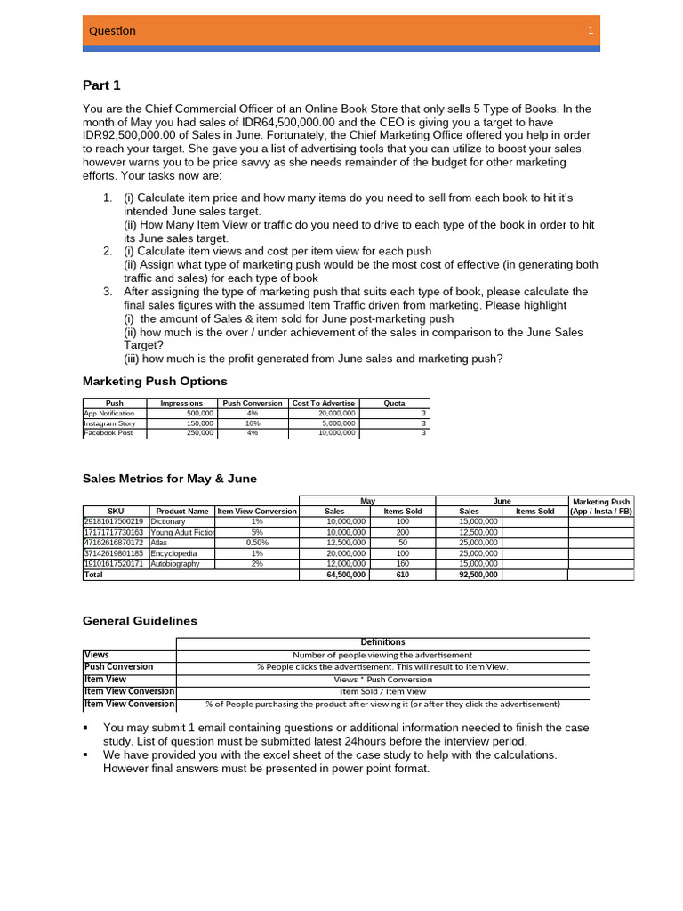 Interview Excel Question v2 | PDF | Marketing | Sales