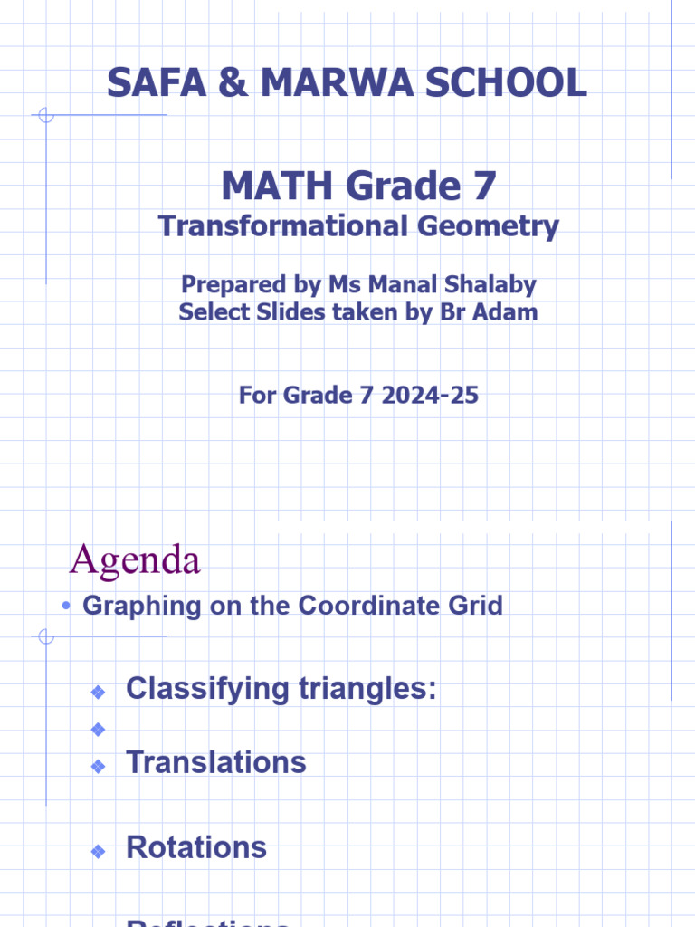 Math Grade 7 - Transformational Geometry | PDF | Triangle | Cartesian ...