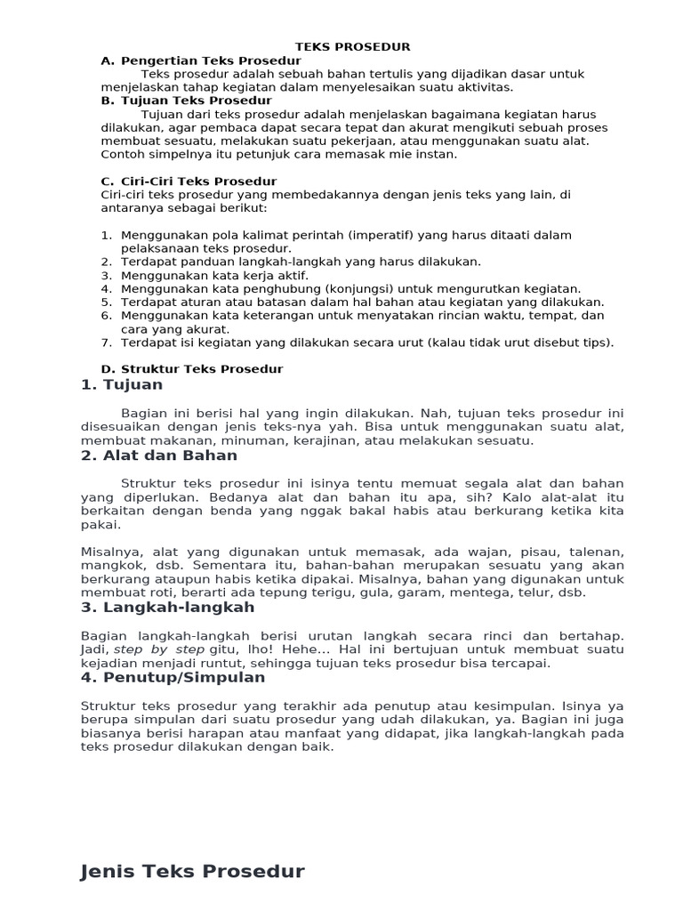 Panduan Teks Prosedur Tertulis | PDF