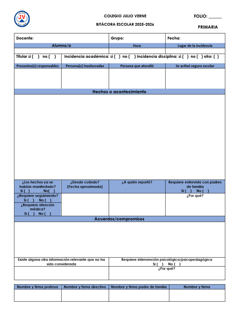Bitácora Primaria | PDF