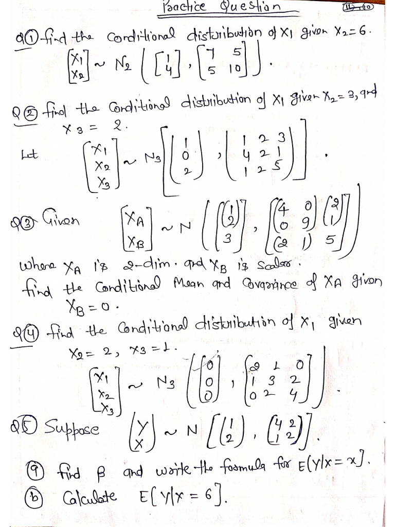 Practice Qs. Multivariate | PDF