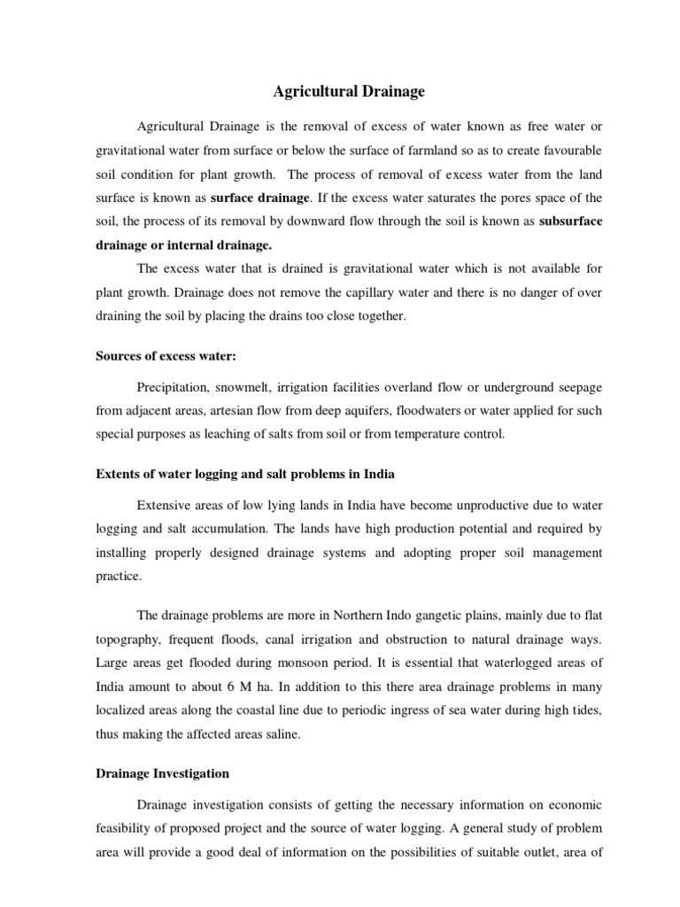 Drainage Notes | PDF | Drainage | Soil