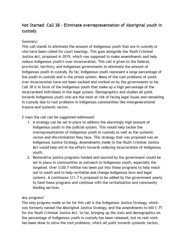 94 Calls To Action - Summarized Analysis Text | PDF | Indigenous ...