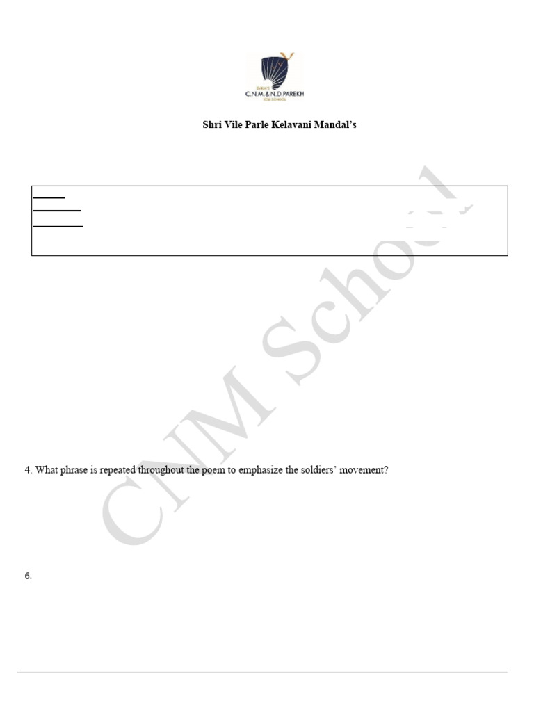 Poetry - The Charge of The Light Brigade STD VIII Worksheet 25-26-1 ...