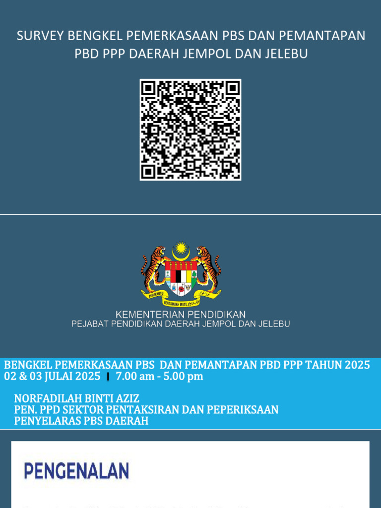 Pengenalan - Bengkel Pbs PPP 2 Dan 3 Julai 2025 | PDF