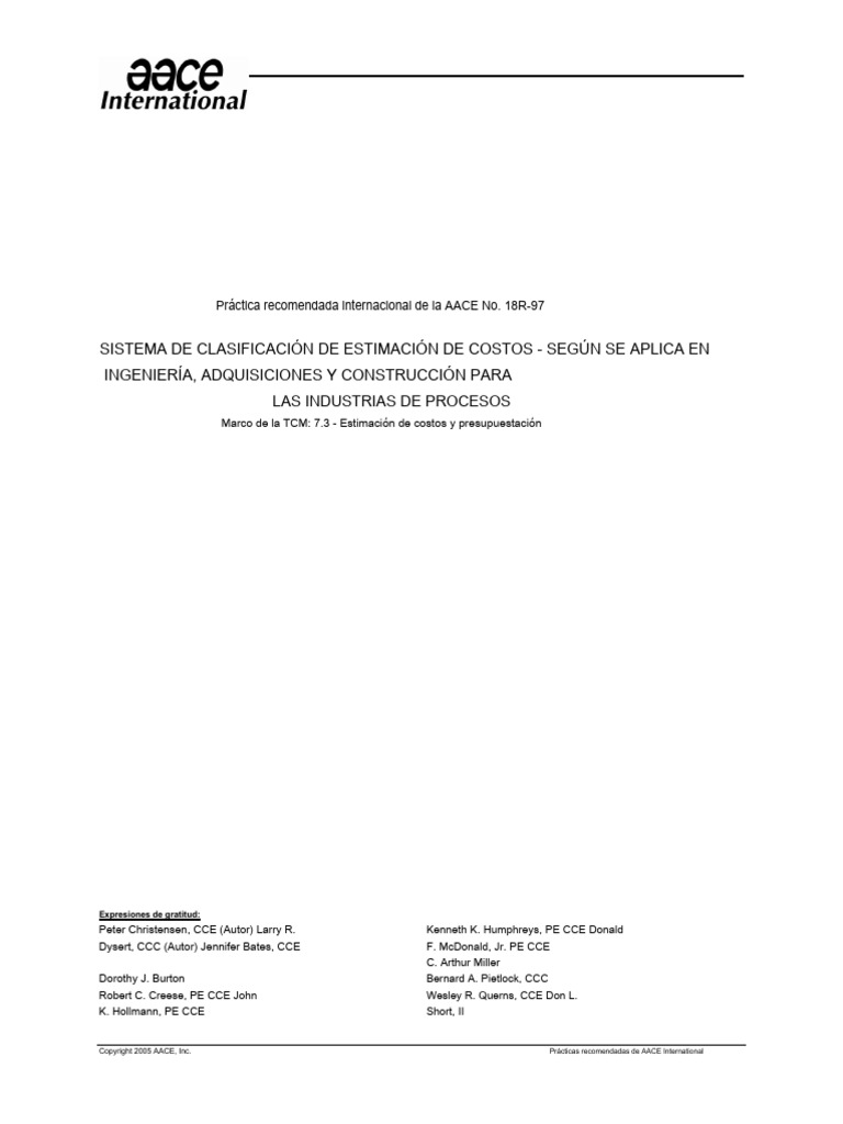 Aace Classification System Español | PDF | Presupuesto | Planificación