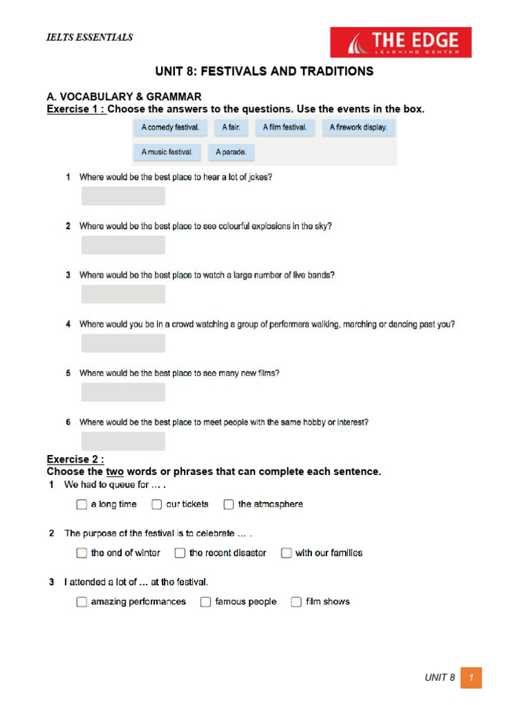 Toaz - Info Unit 8 Student PR | PDF | Sibling | Meal