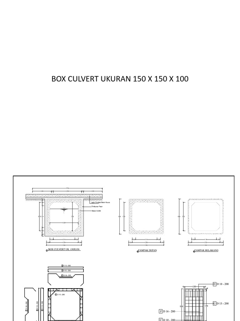 Box Culvert 150x150 Specifications | PDF