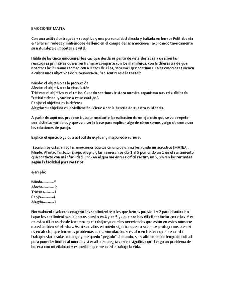 Emociones Matea | PDF | Ira | Las emociones