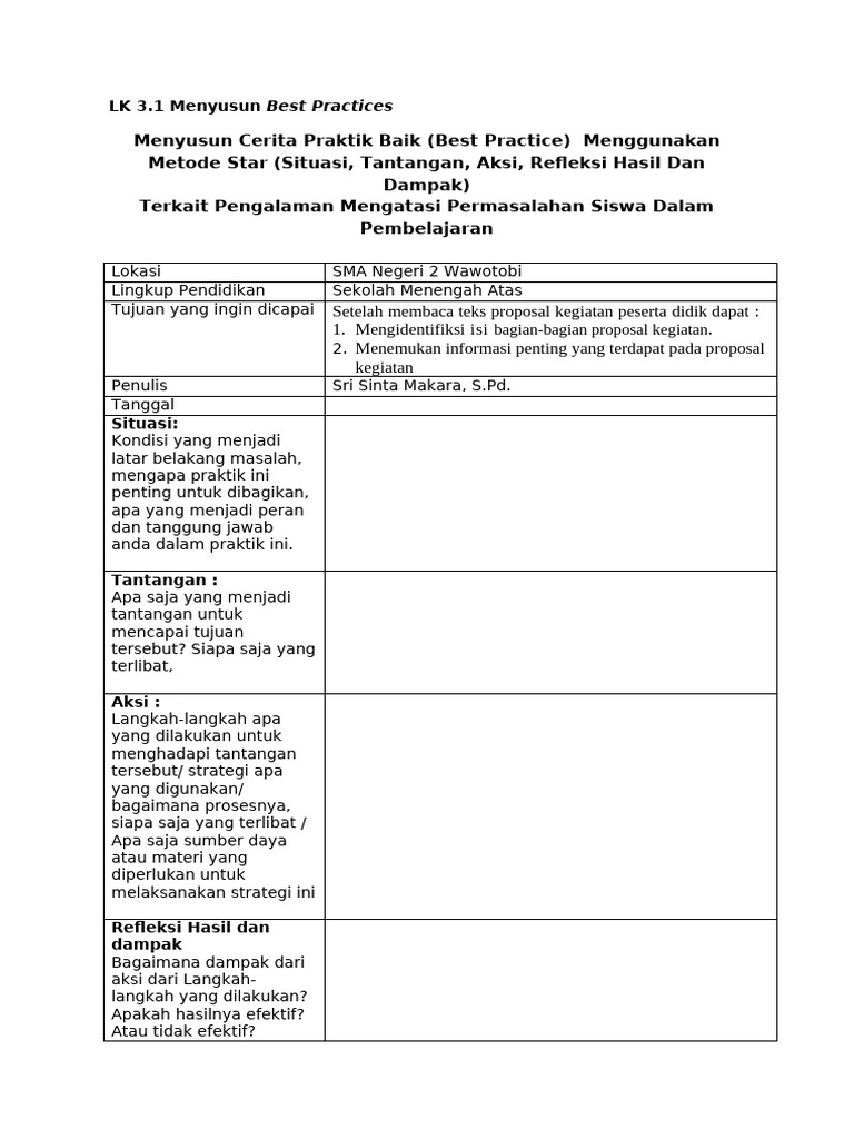 LK 3.1 Menyusun Best Practices | PDF