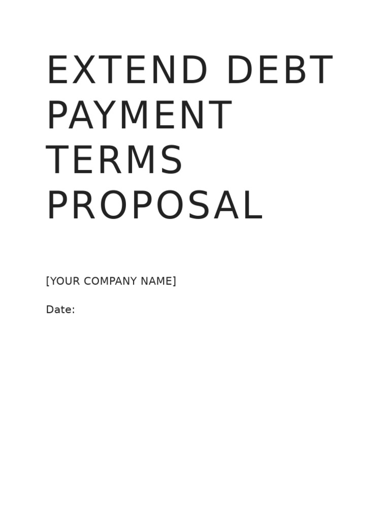 Debt Payment Terms Extension Proposal | PDF