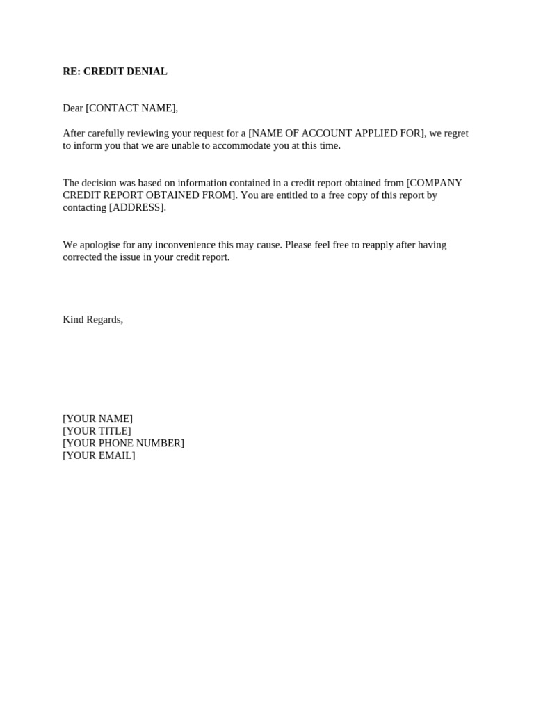 Credit Denial | PDF