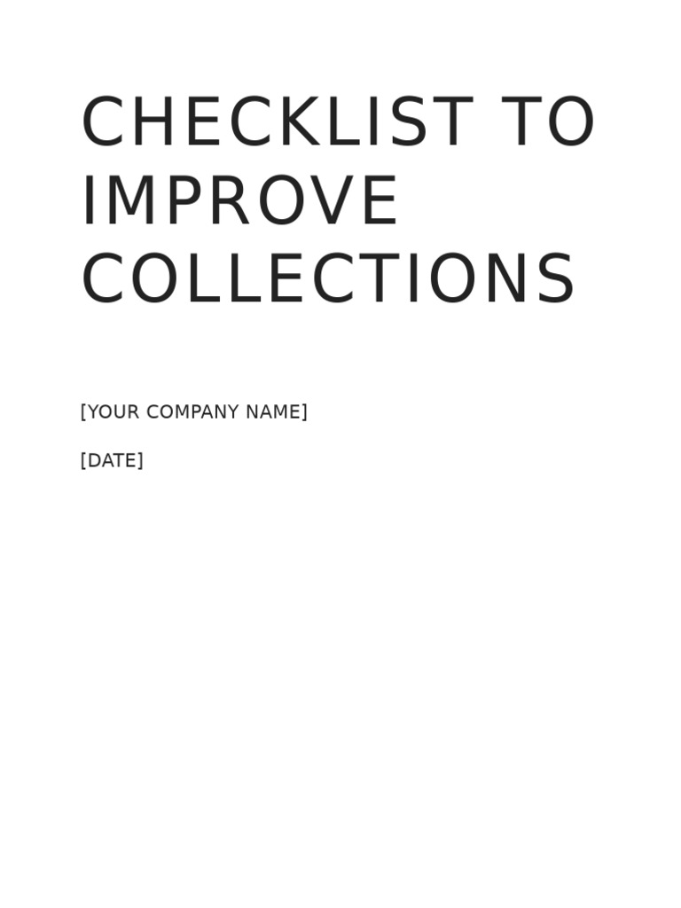 Effective Accounts Collection Checklist | PDF