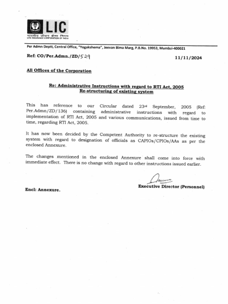 RTI Structure Revised 11.11.2024 | PDF