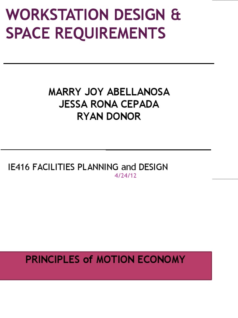 Workstation Design & Space Requirements | PDF | Industries | Production ...