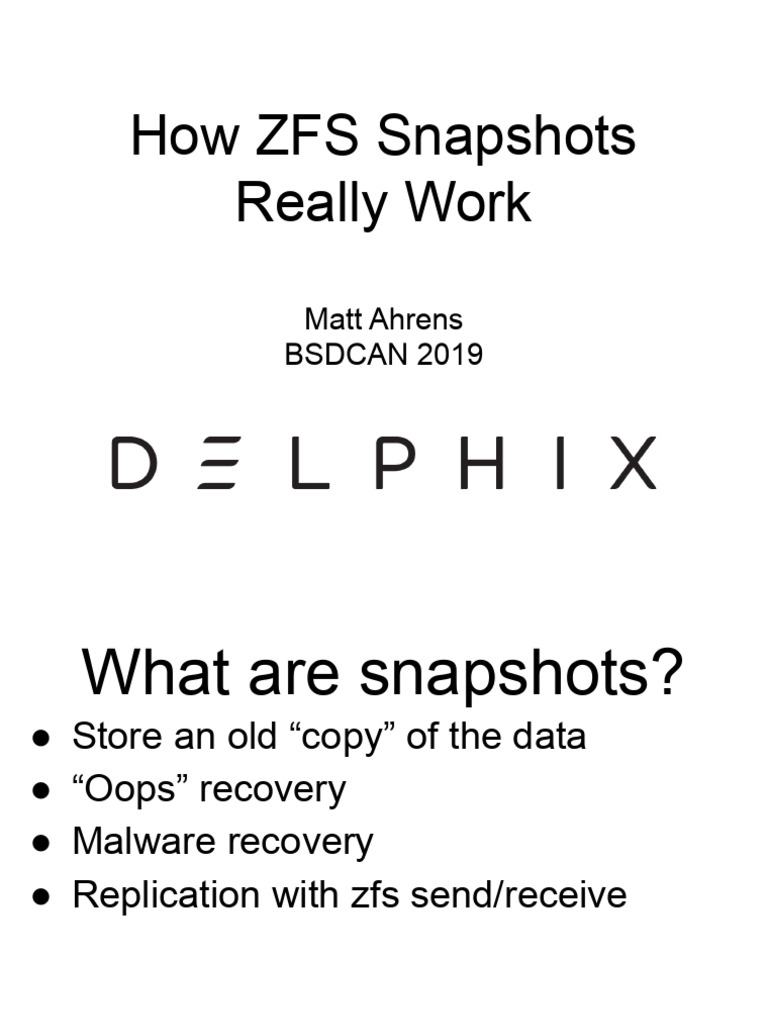 Understanding ZFS Snapshots | PDF | File System | Data Management