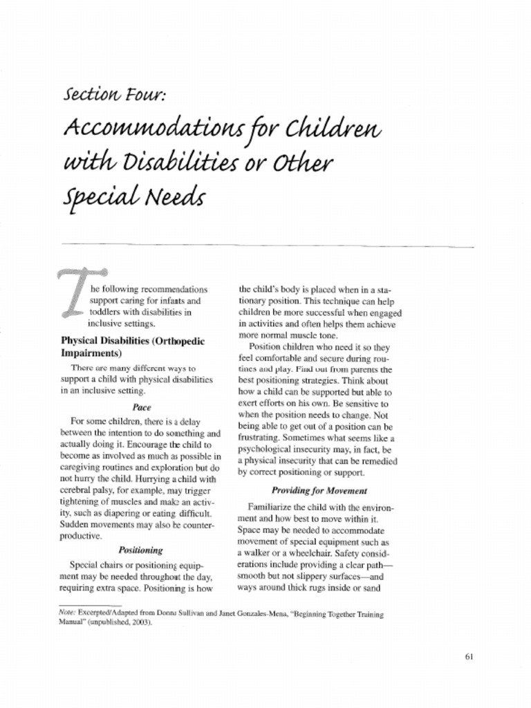 Reading - Accommodations For Children W Spec Needs - Inclusion | PDF