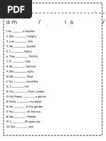 Is/Am/Are Usage Worksheet | PDF