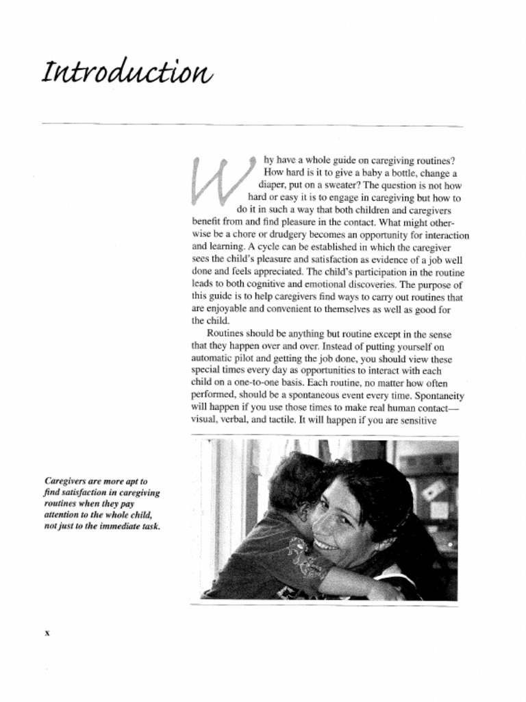 Reading - Intro To Routines - Caregiving Routines | PDF