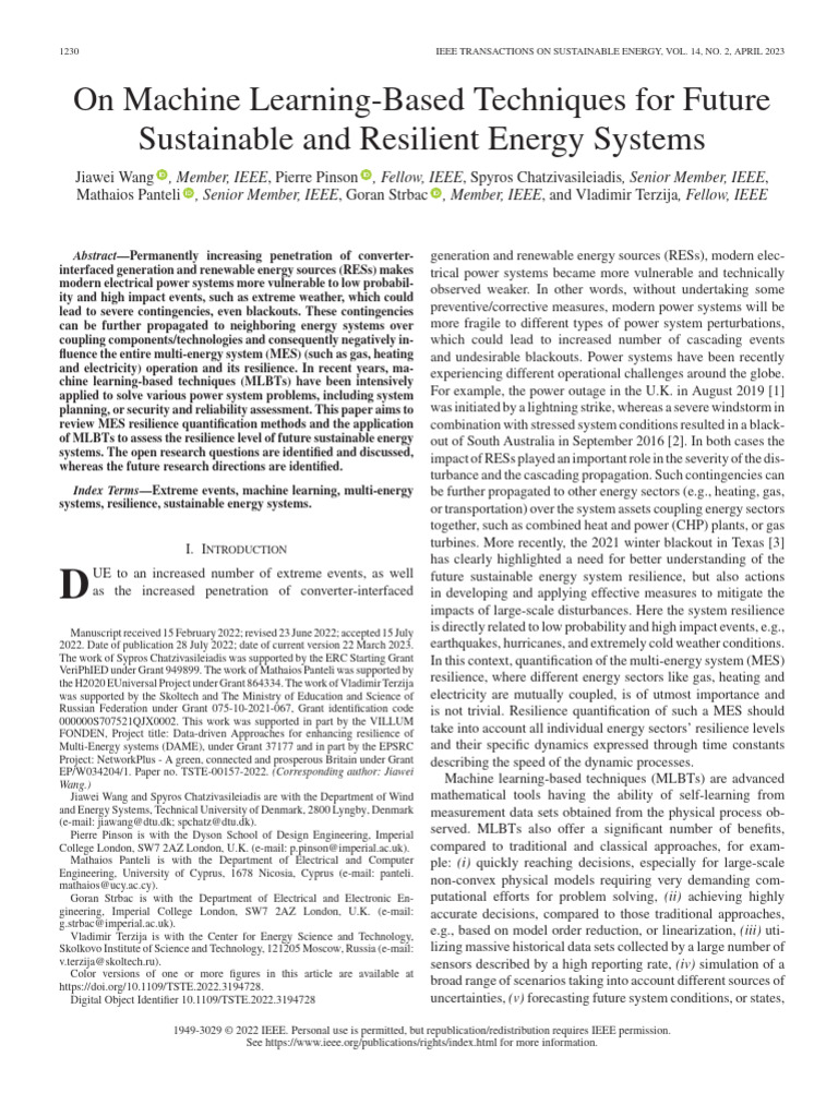 On Machine Learning-Based Techniques For Future Sustainable and ...