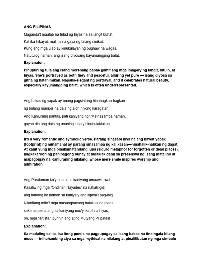 Ang Pilipinas at Ang Huling Paalam | PDF