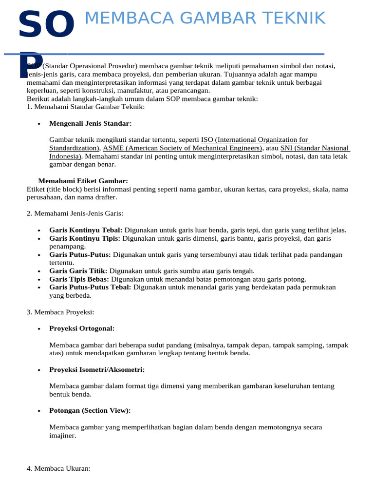 Sop Gambar Teknik | PDF