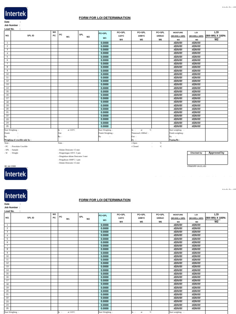 LOI Determination Form Template | PDF | Scientific Techniques ...