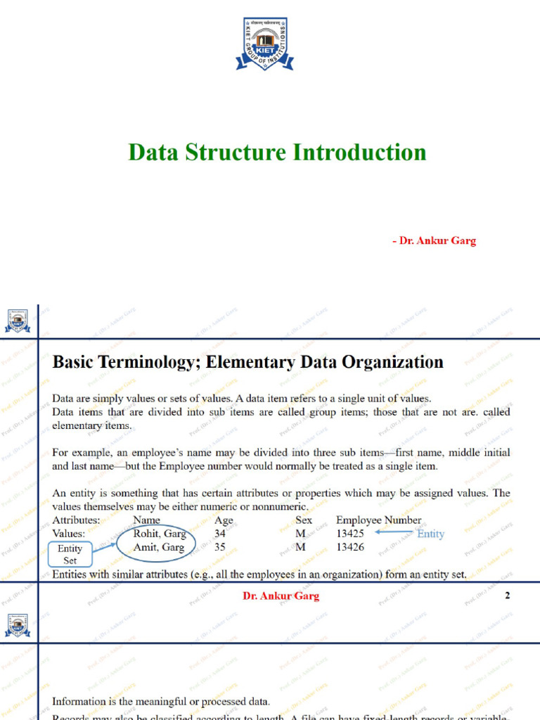 Data Structure Introduction | PDF