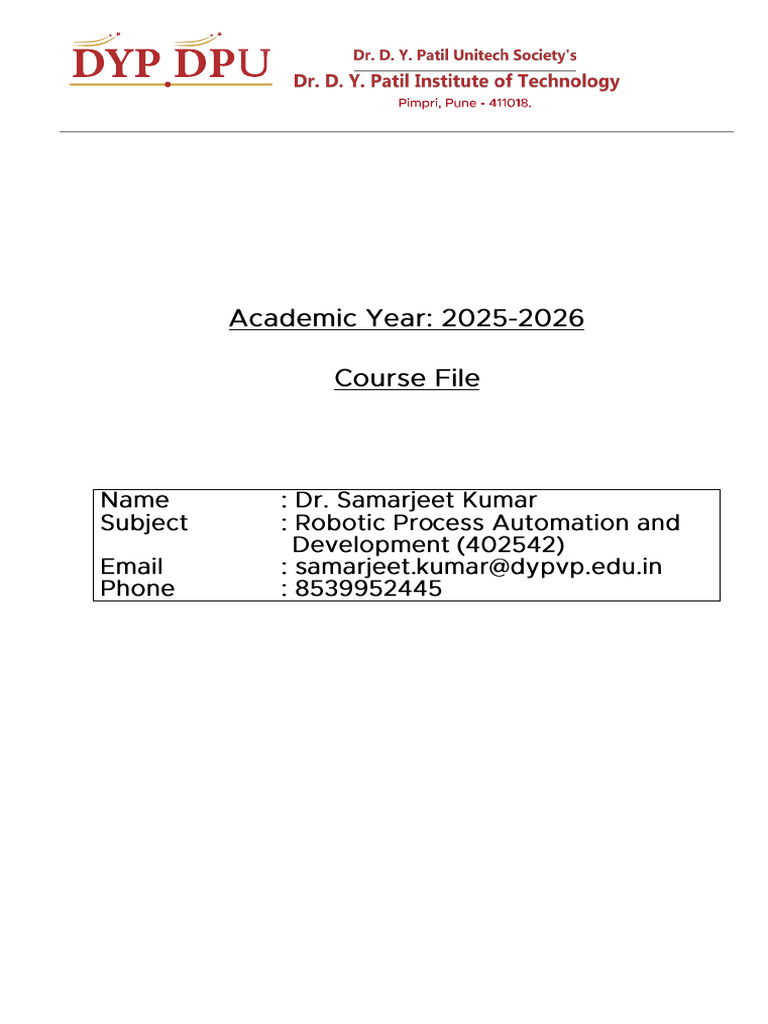 Cover Page RPAD | PDF