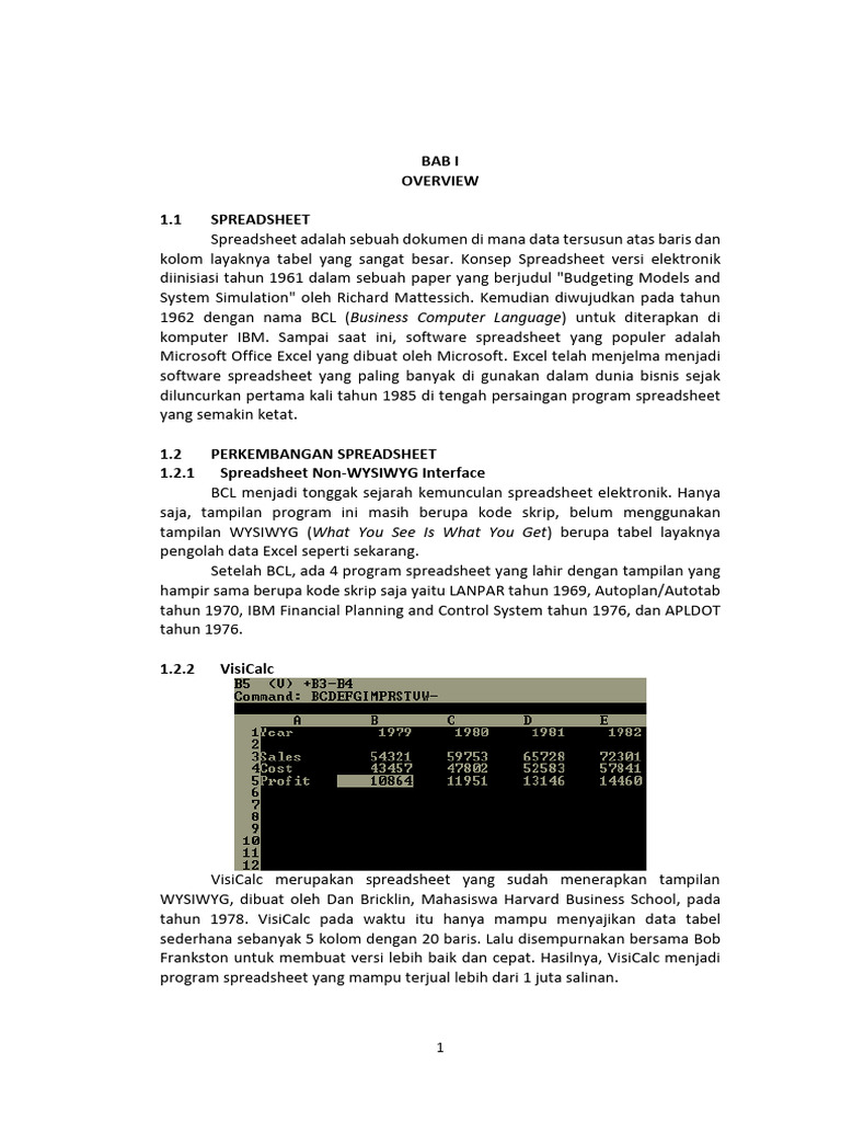 Sejarah Aplikasi Spreadsheet IBM | PDF