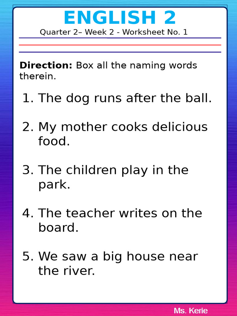 English 2 - Q2 - Worksheet - Week 2 | PDF