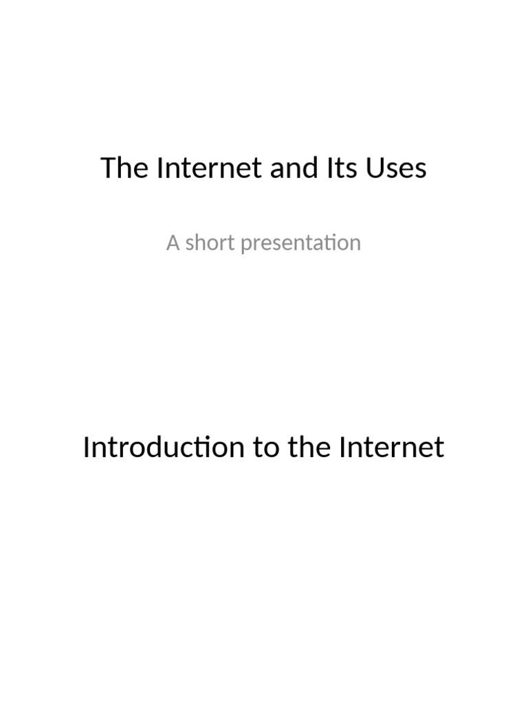 The Internet and Its Uses | PDF