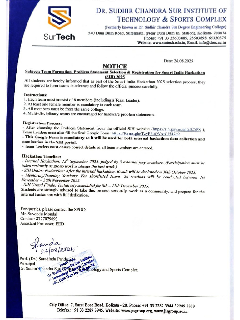 Notice Sih 2025 | PDF