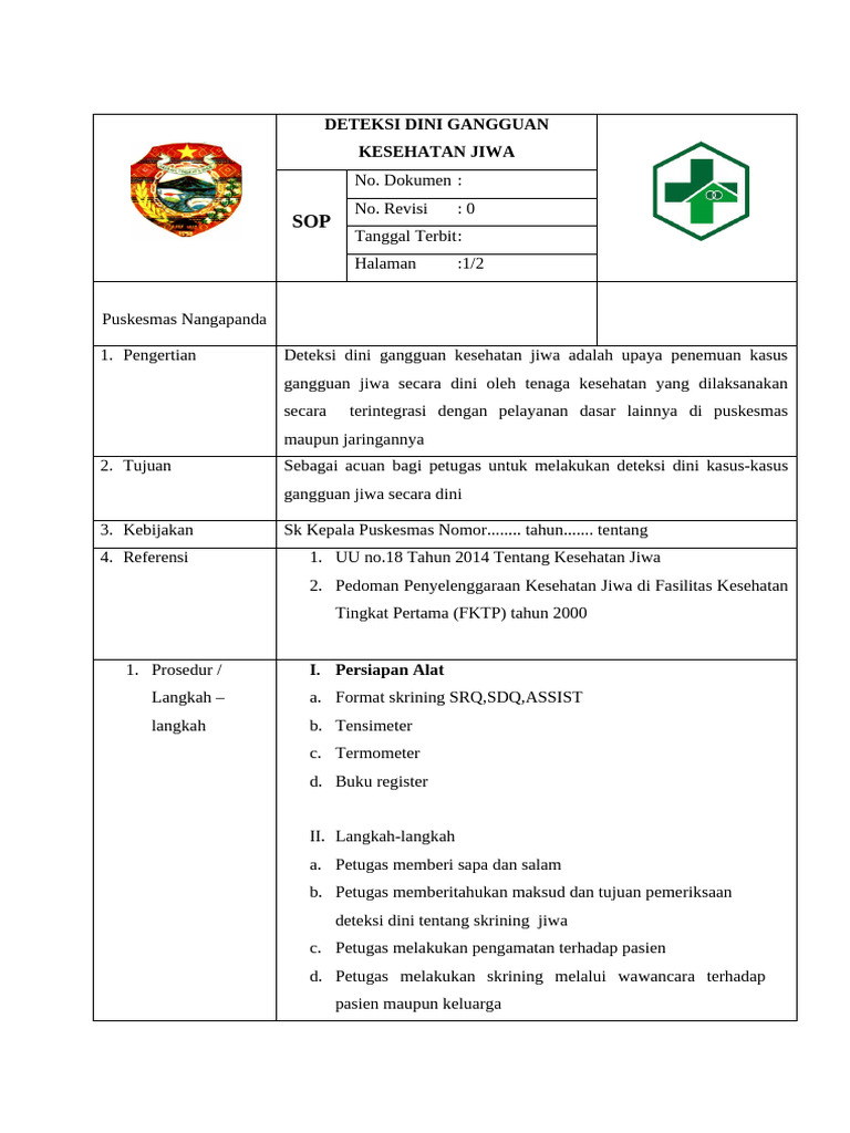 Sop Deteksi Dini | PDF