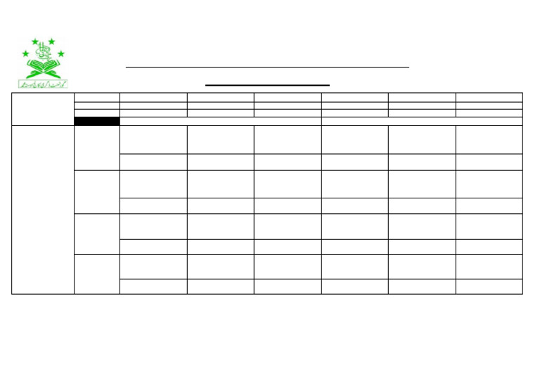 Time Table All BS Department Wef 15th Aug - 31st Dec 2025 ENGLISH | PDF | Pakistan