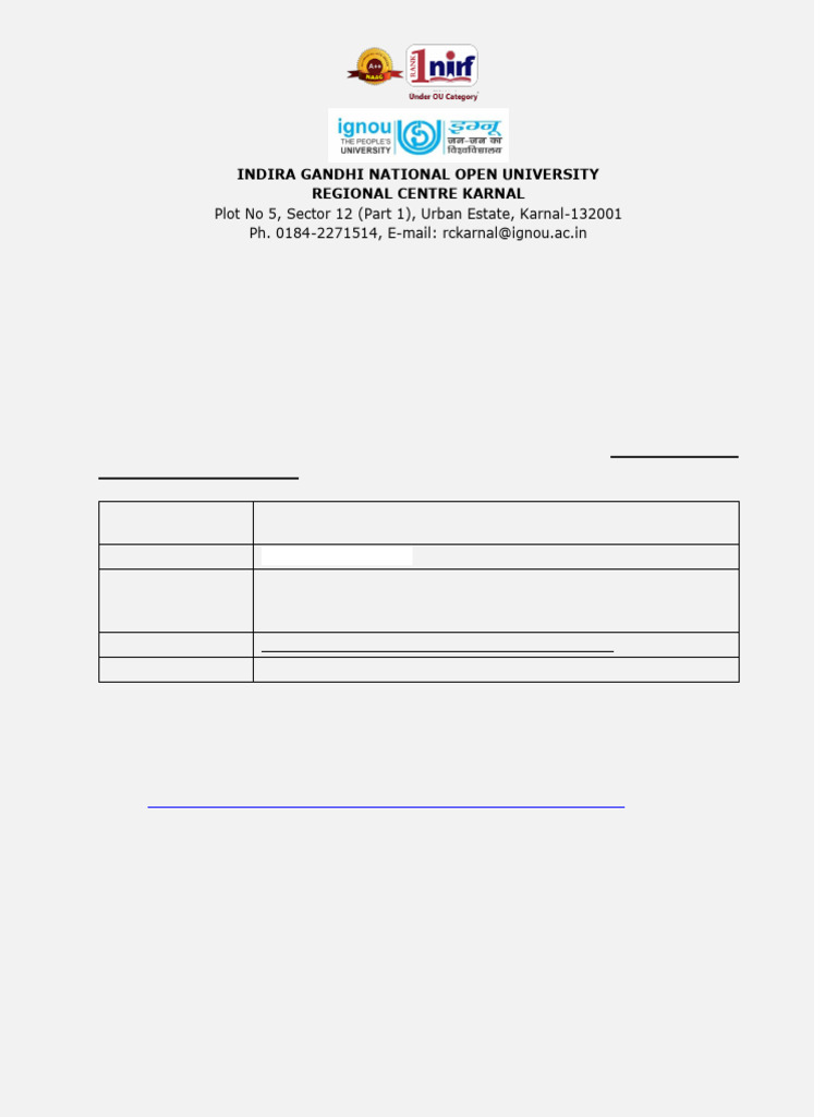 IGNOU Assignment Submission Notice 2025 | PDF