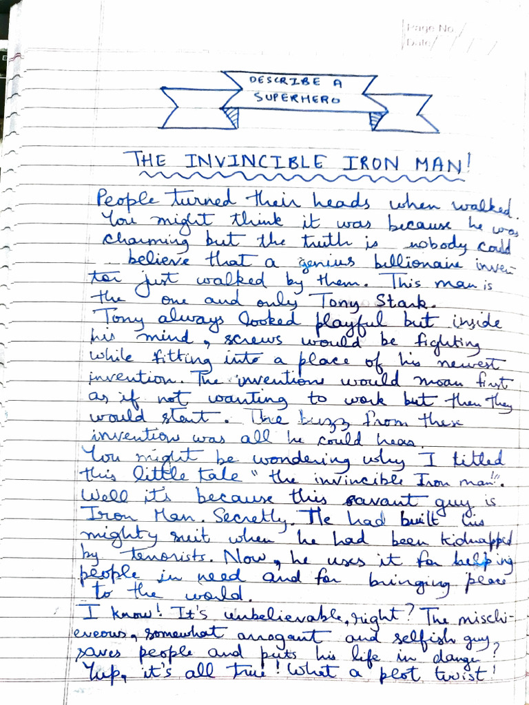 Descriptive Writing (Superhero) -Antrika (1) | PDF