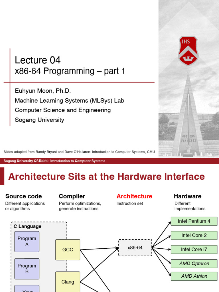 04 x86-64 Programming Part One | PDF | Computer Architecture | Central Processing Unit