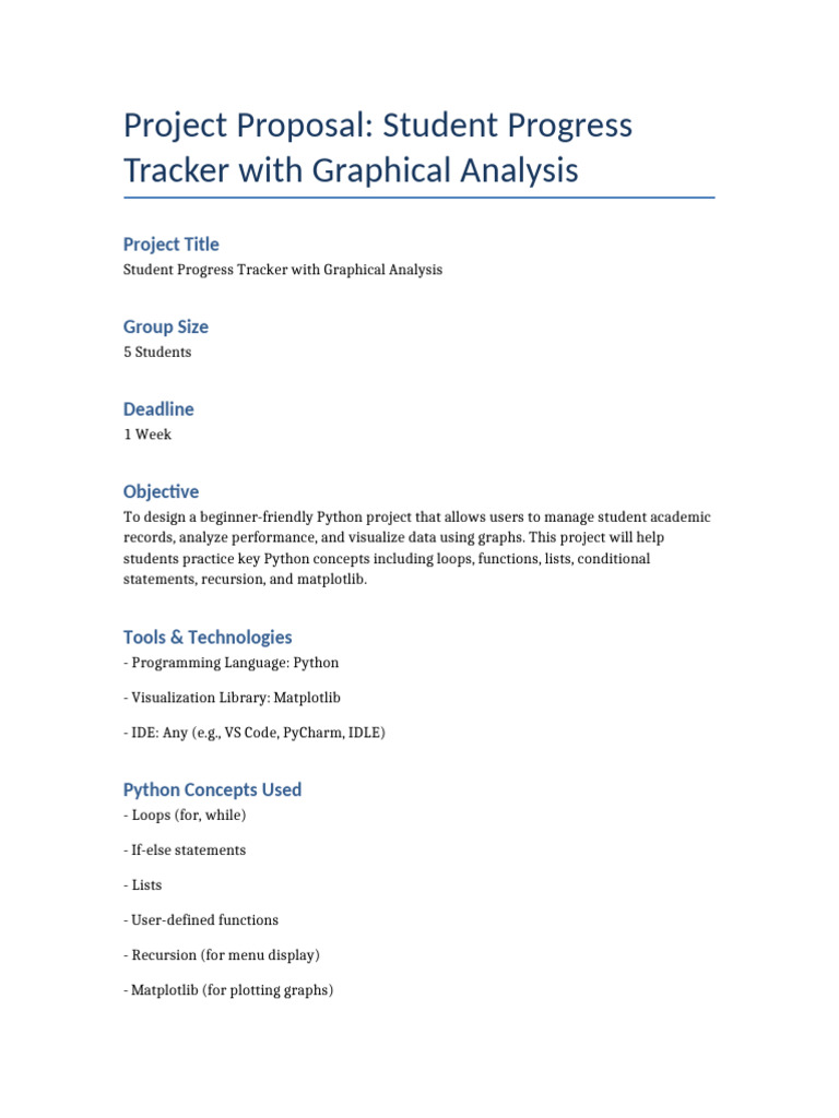 Student Progress Tracker in Python | PDF