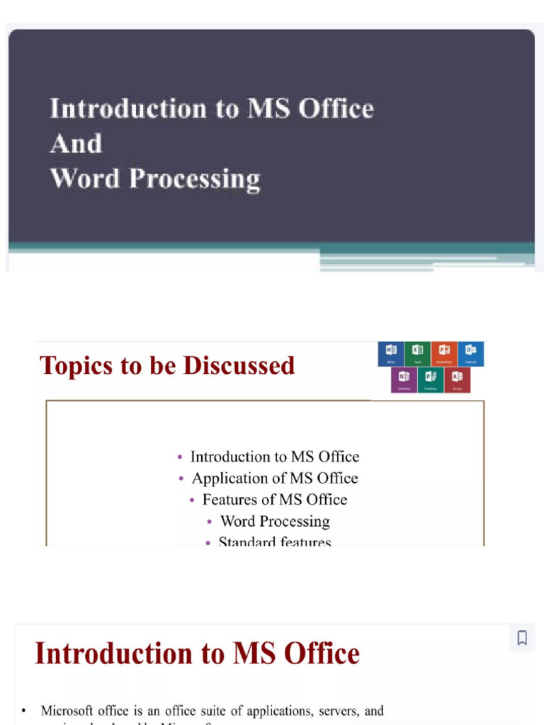 Introduction To MS Office | PDF