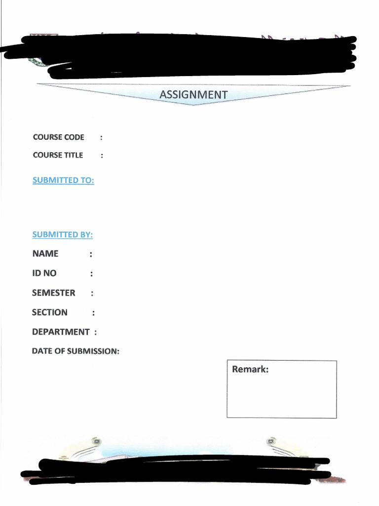 Assignment Cover | PDF