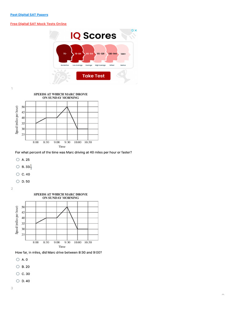 SAT Math Data Interpretation | PDF