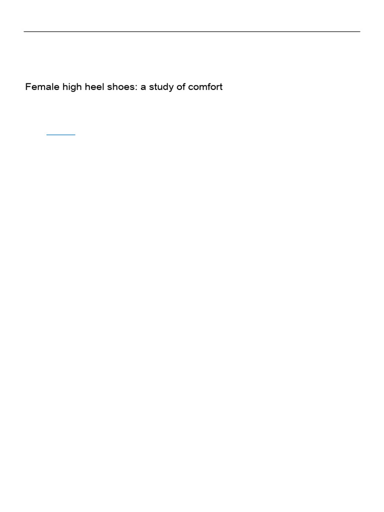Female High Heel Shoes A Study of Comfort | PDF | Toe | Foot