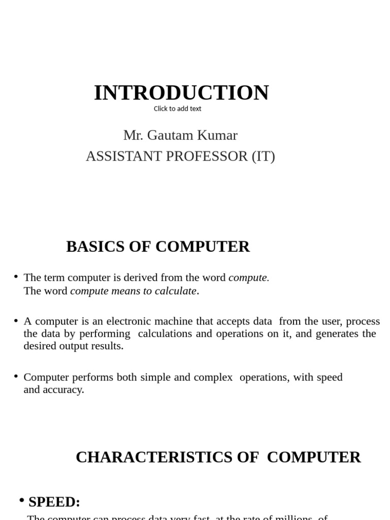 Computer Basics and Limitations Explained | PDF | Printer (Computing ...