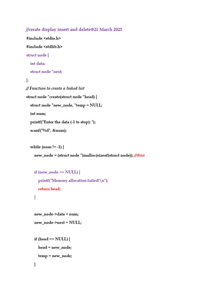 Create Display Insert and Delete | PDF | C++ | Computer Data